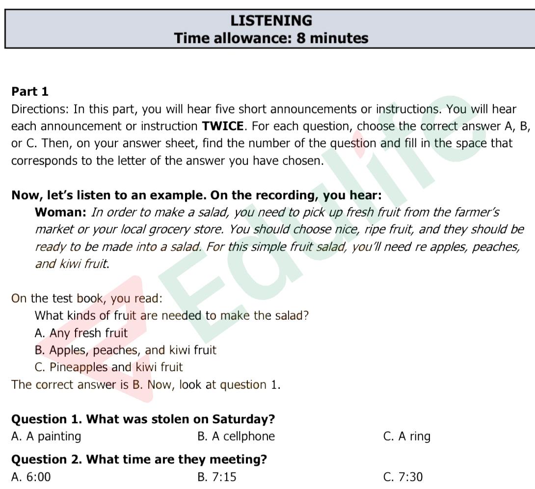 Thang điểm tiếng anh A2 và cách tính điểm thi A2