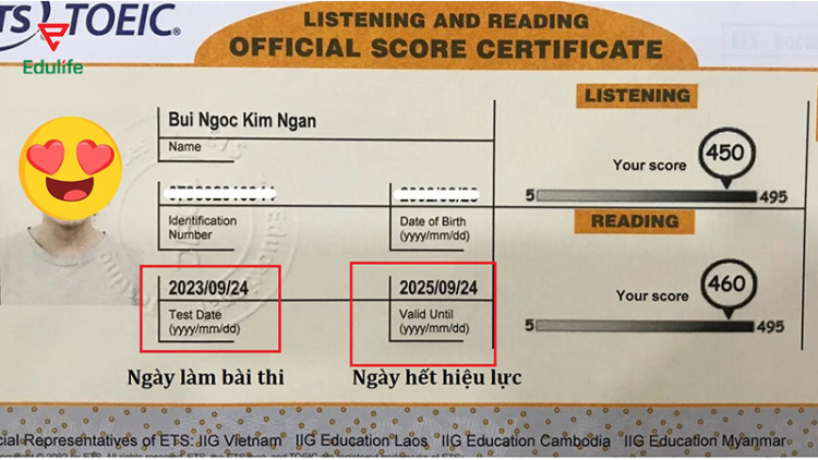 Bằng TOEIC có thời hạn 2 năm, sau đó phải thi lại
